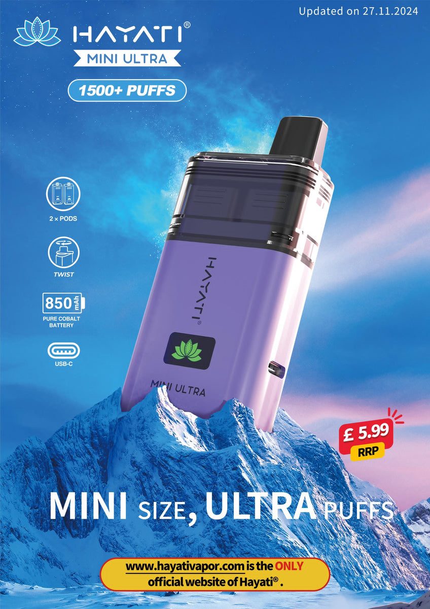 Hayati Mini Ultra 1500 Puffs (æske med 10) | 55,99€